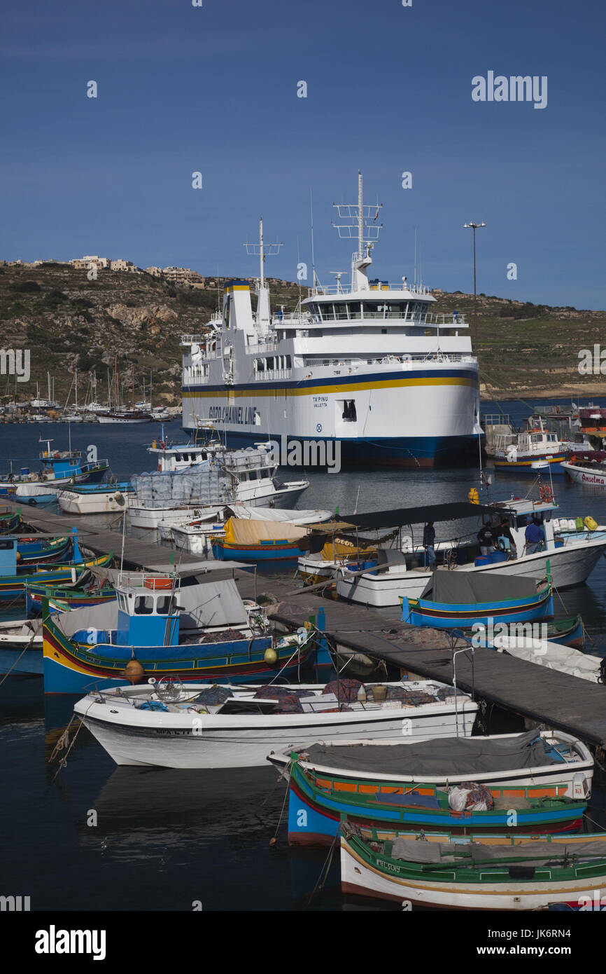 Malta, Gozo Island, Mgarr, harbor view with ferry port Stock Photo - Alamy
