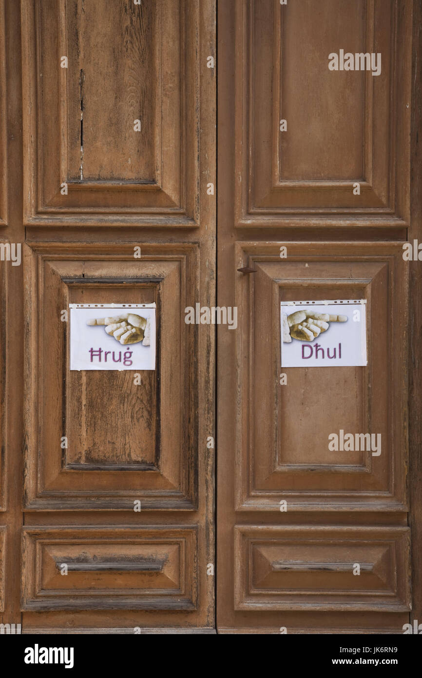 Signs for exit and entrance in maltese language hi-res stock ...