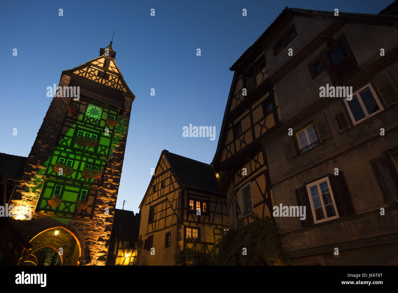France, Haut-Rhin, Alsace Region, Alasatian Wine Route, Riquewihr ...
