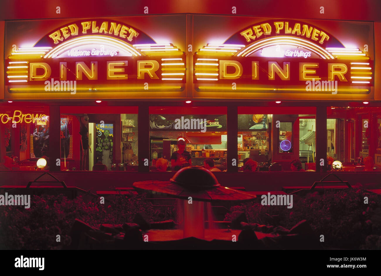 USA, Arizona, Sedona, Restaurant, "Red Planet Diner", Neonreklame ...
