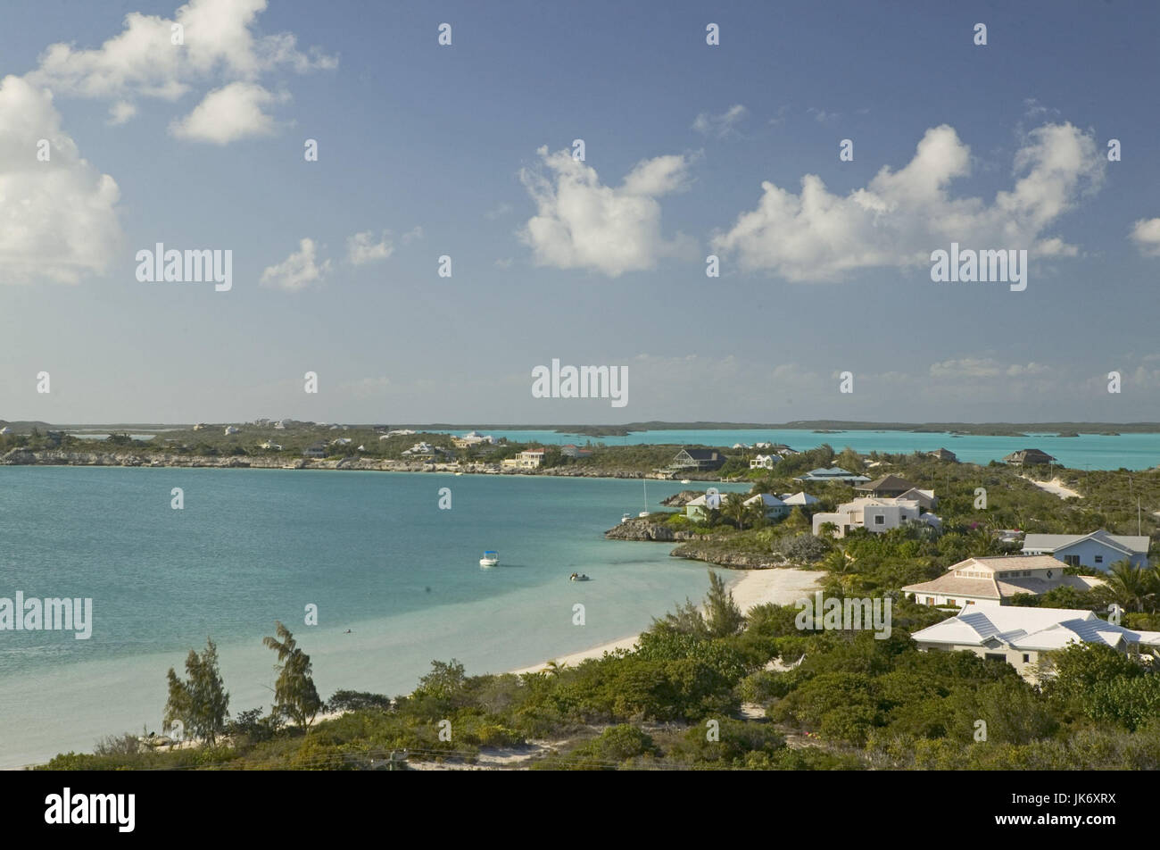 Providenciales, Chalk Sound, Sapodilla Bay, Bucht, Panorama Stock Photo ...