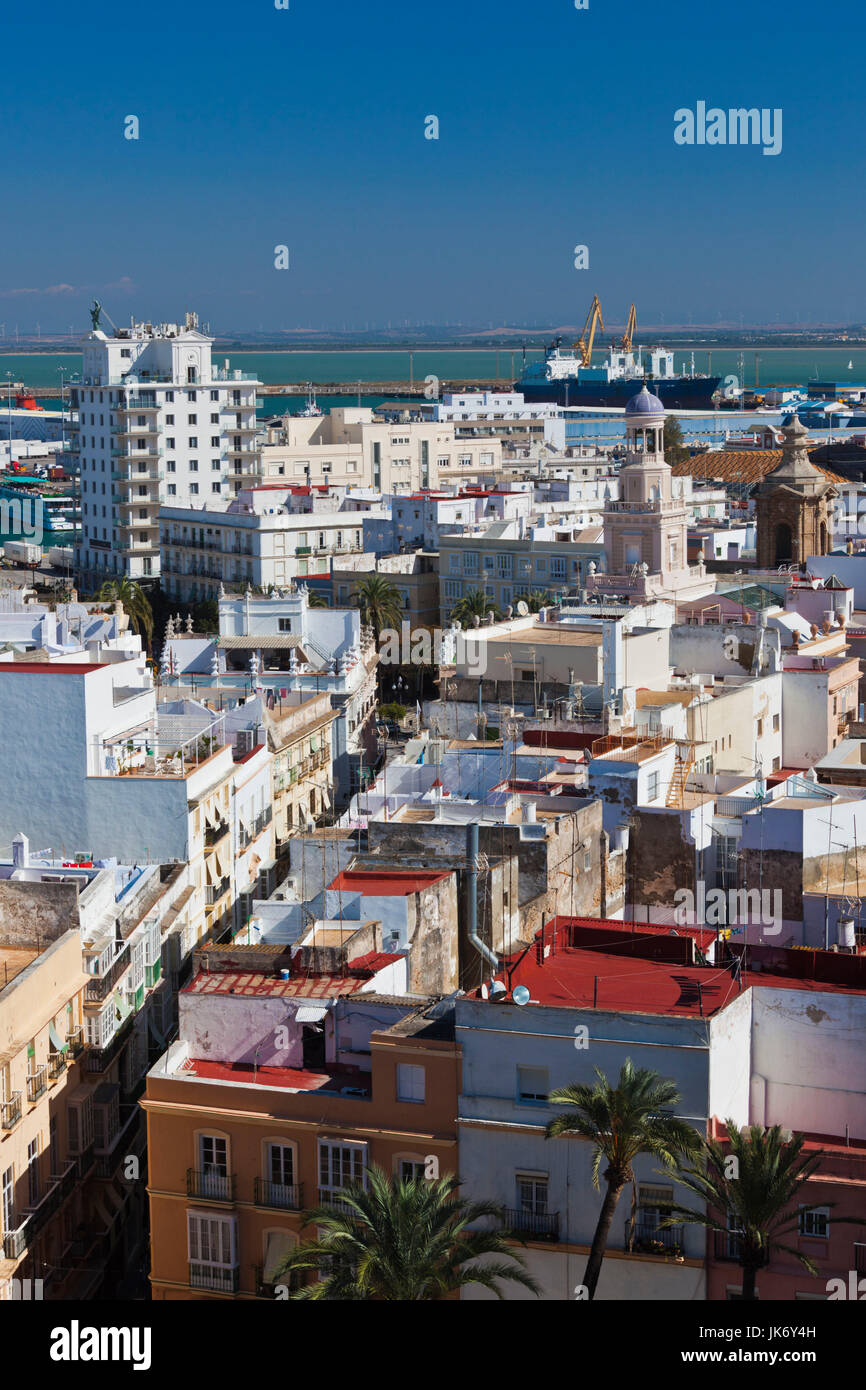 Spain, Andalucia Region, Cadiz Province, Cadiz, elevated city view from ...