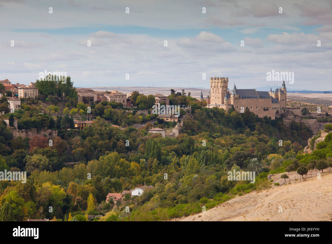 Spain, Castilla y Leon Region, Segovia Province, Segovia, elevated town ...