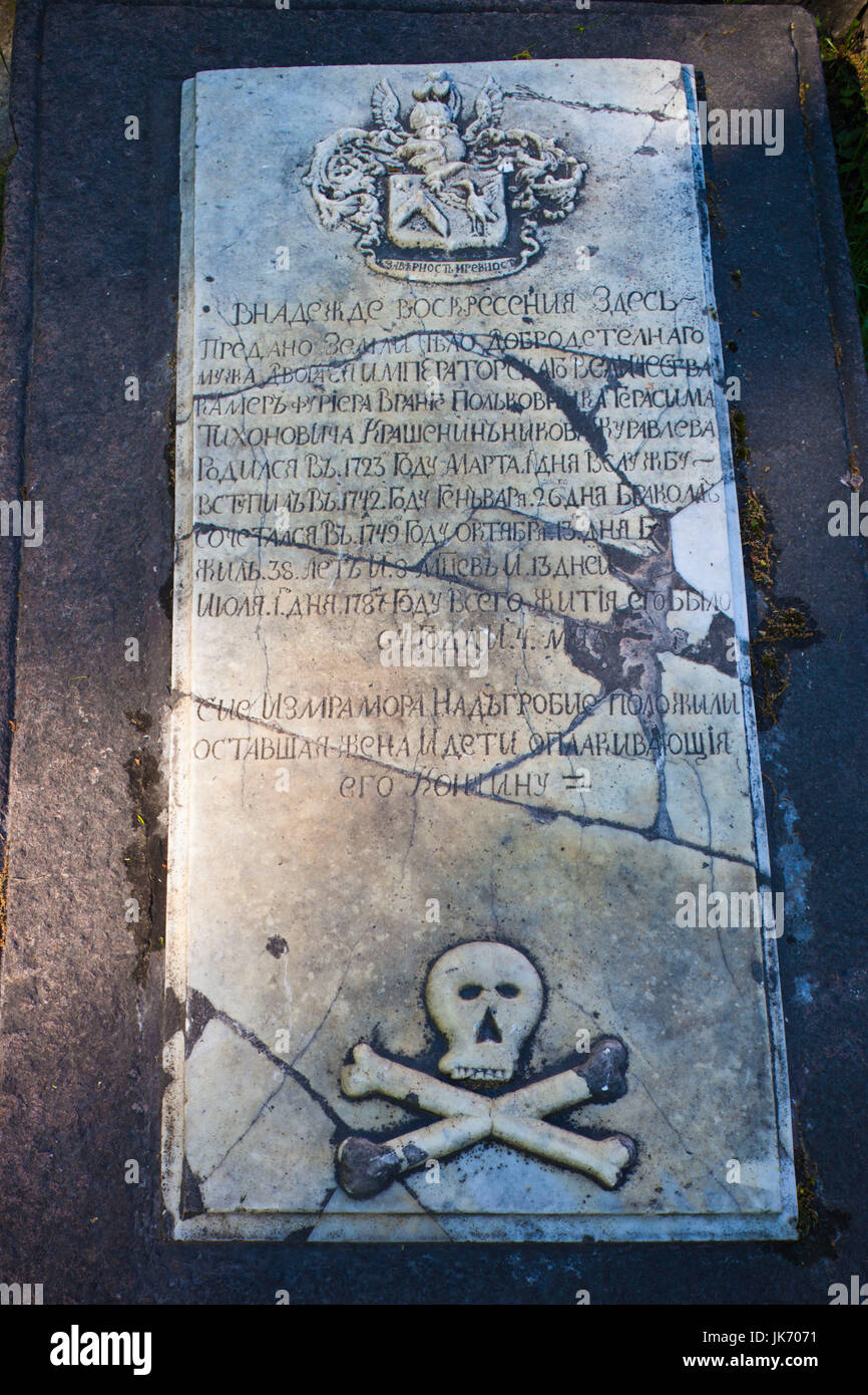 19th century gravestone at the lazarus cemetery hi-res stock ...