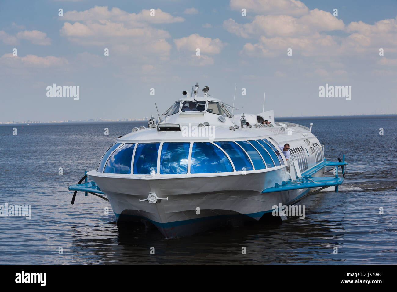 Russia, Saint Petersburg, Center, Meteor hydrofoil to Peterhof Stock ...