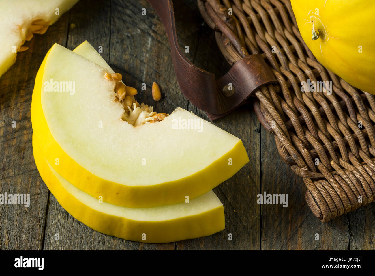 Raw Organic Yellow Honedew Melon Ready to Eat Stock Photo - Alamy