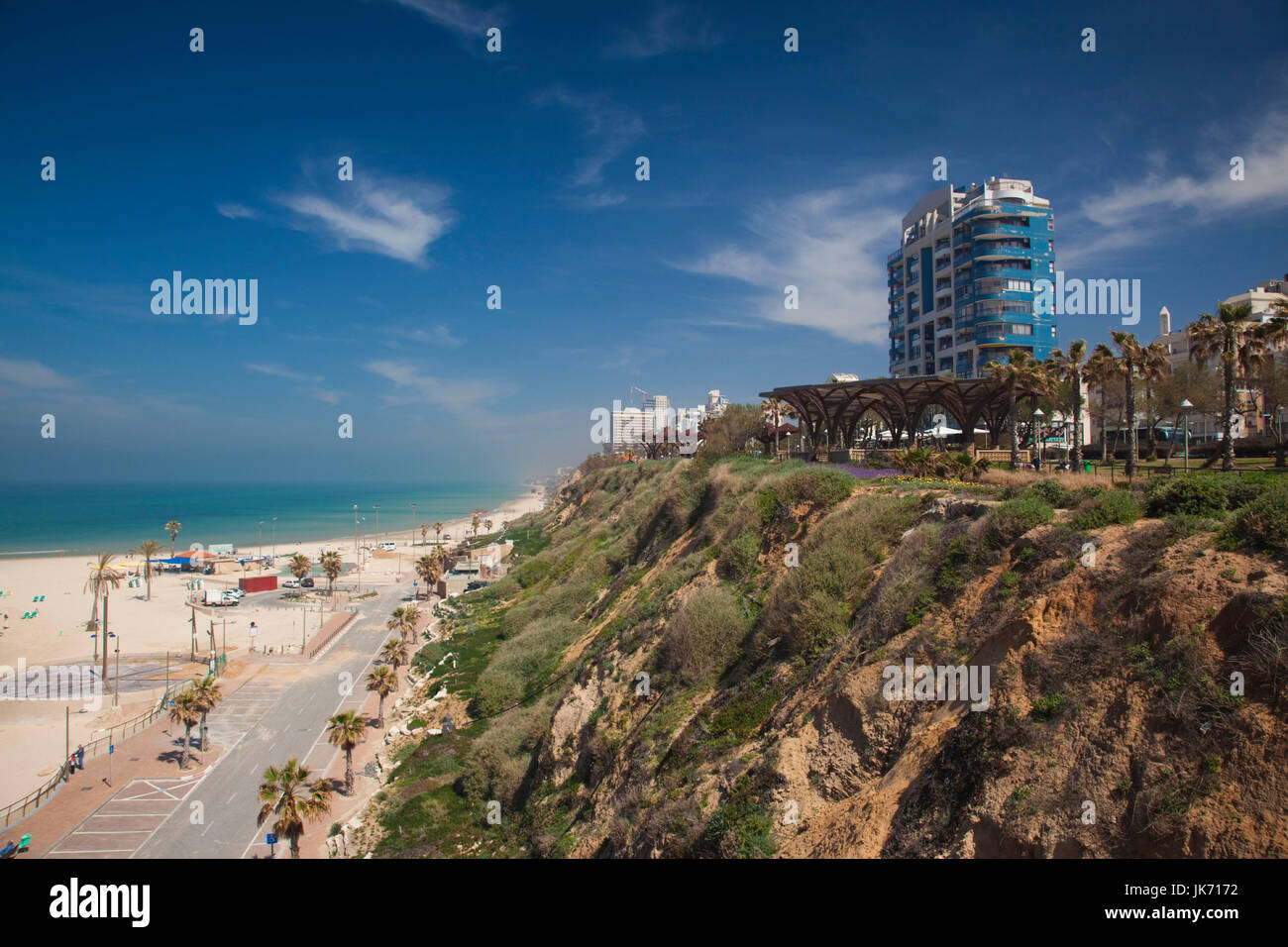 Israel, North Coast, Netanya, elevated beach view Stock Photo - Alamy