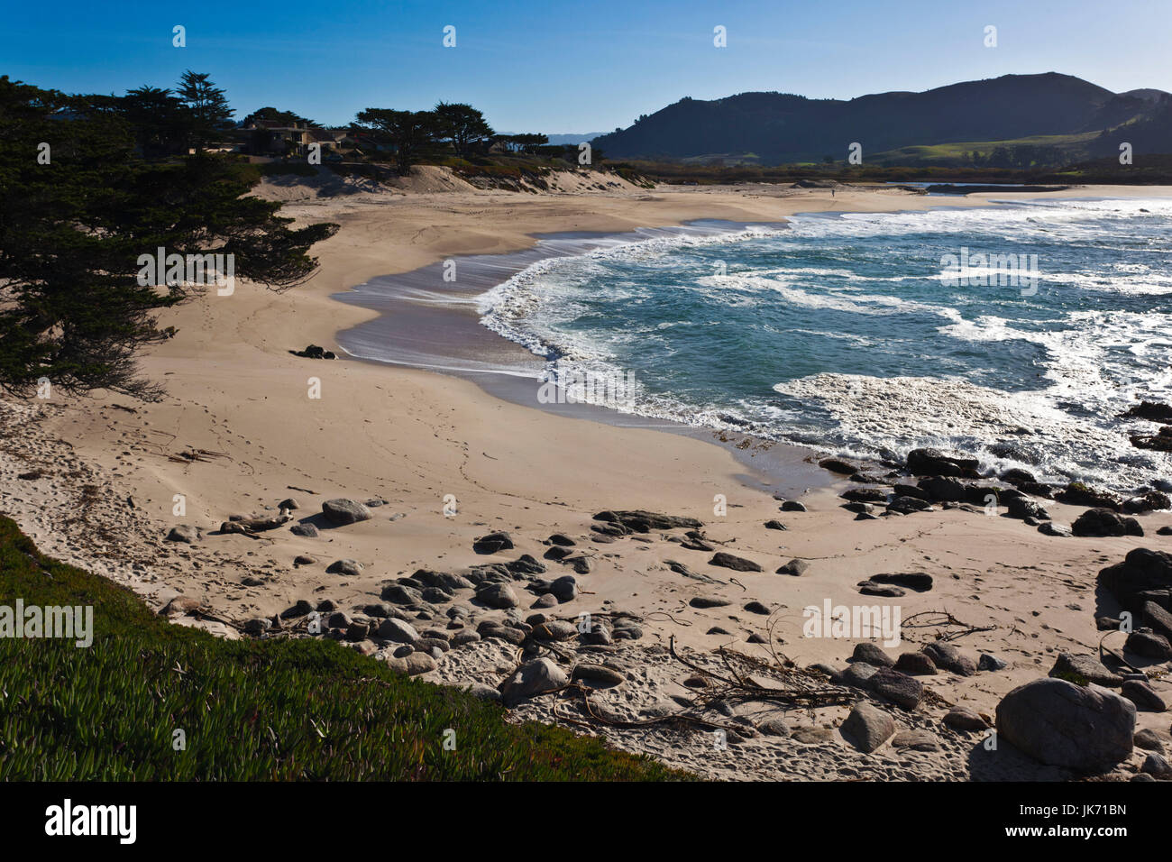 USA, California, Central Coast, Carmel-By-The-Sea, Carmel Beach Stock ...