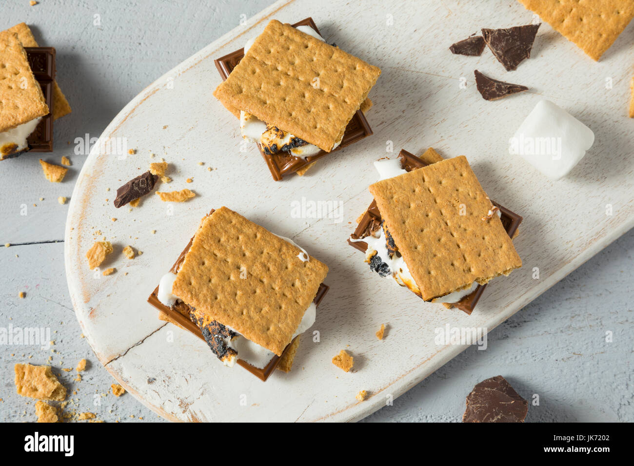 Sweet Homemade Chocolate Smores Dessert with Marshmallows Stock Photo ...