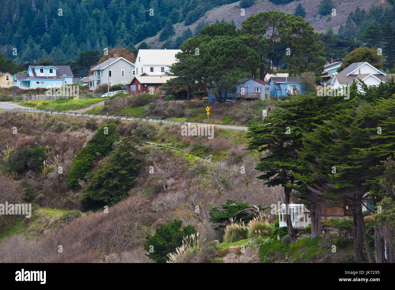 USA, California, Northern California, North Coast, Elk, town view Stock ...