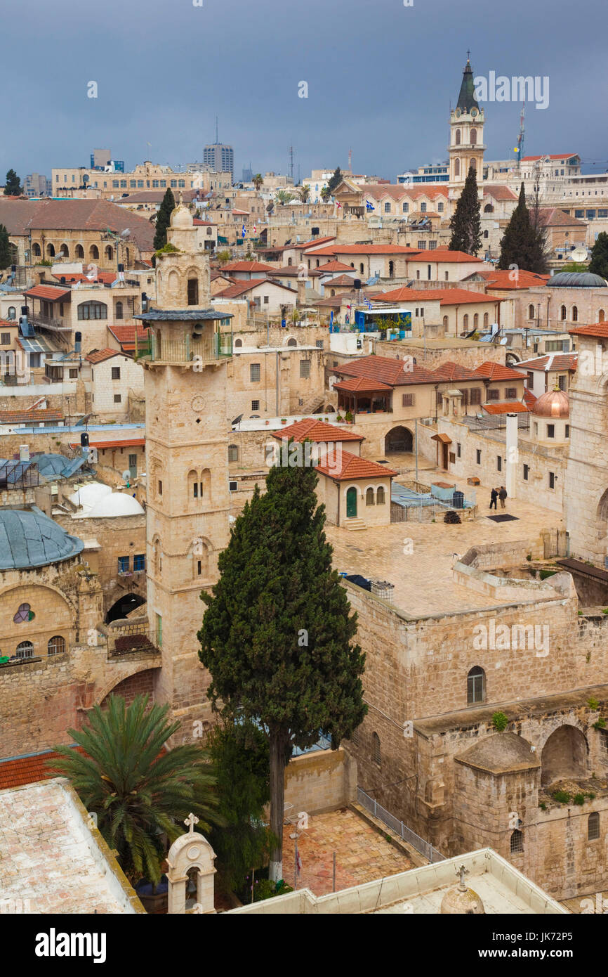 Israel, Jerusalem, Old City, Christian Quarter, Elevated view from the ...