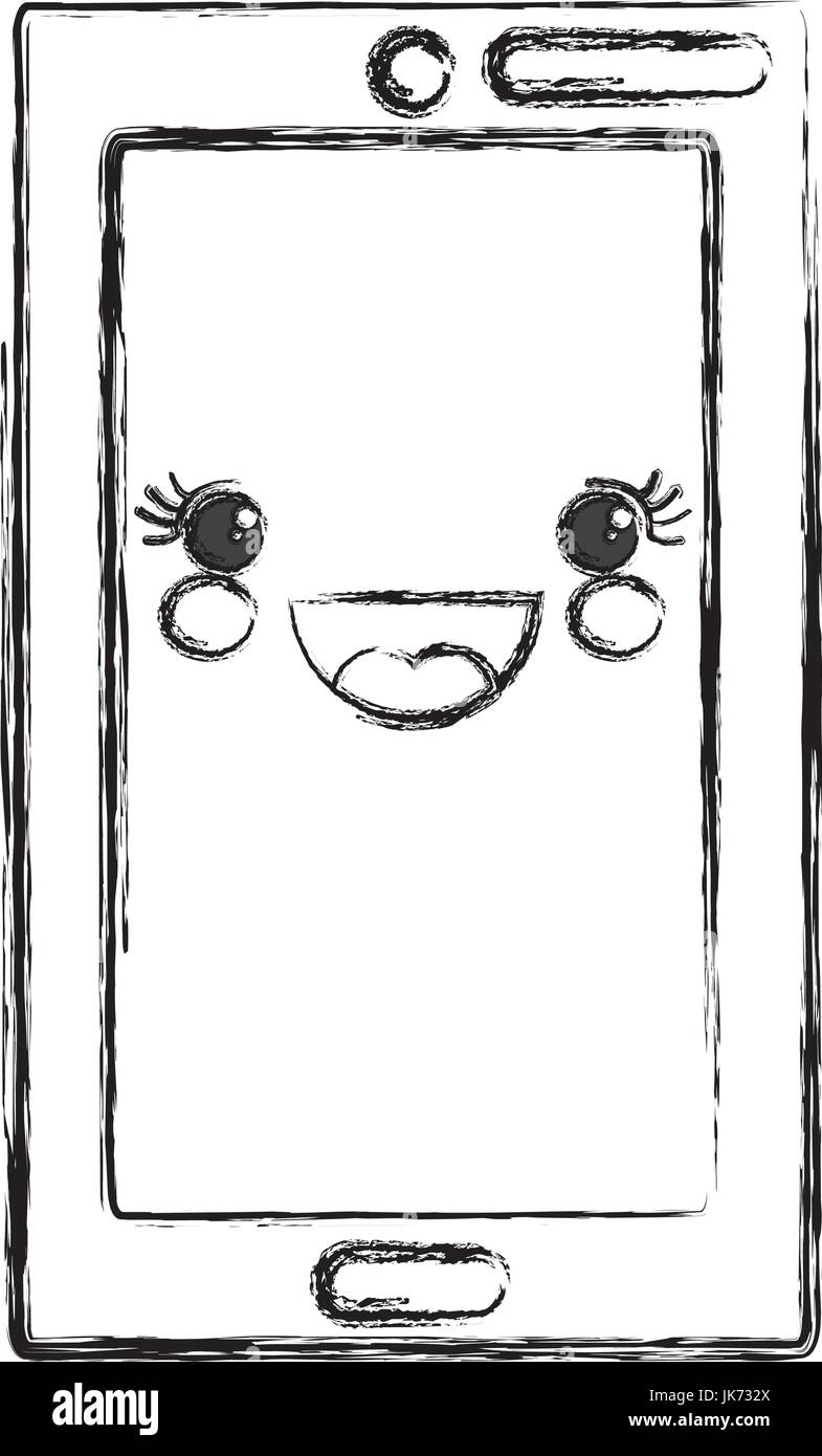 Cute smartphone kawaii Stock Vector Image & Art - Alamy