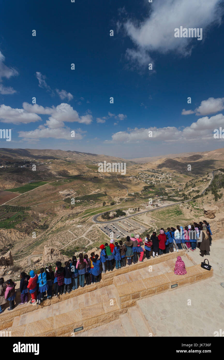 Jordan, Kings HIghway, Karak, view from the Karak Crusader Castle with ...