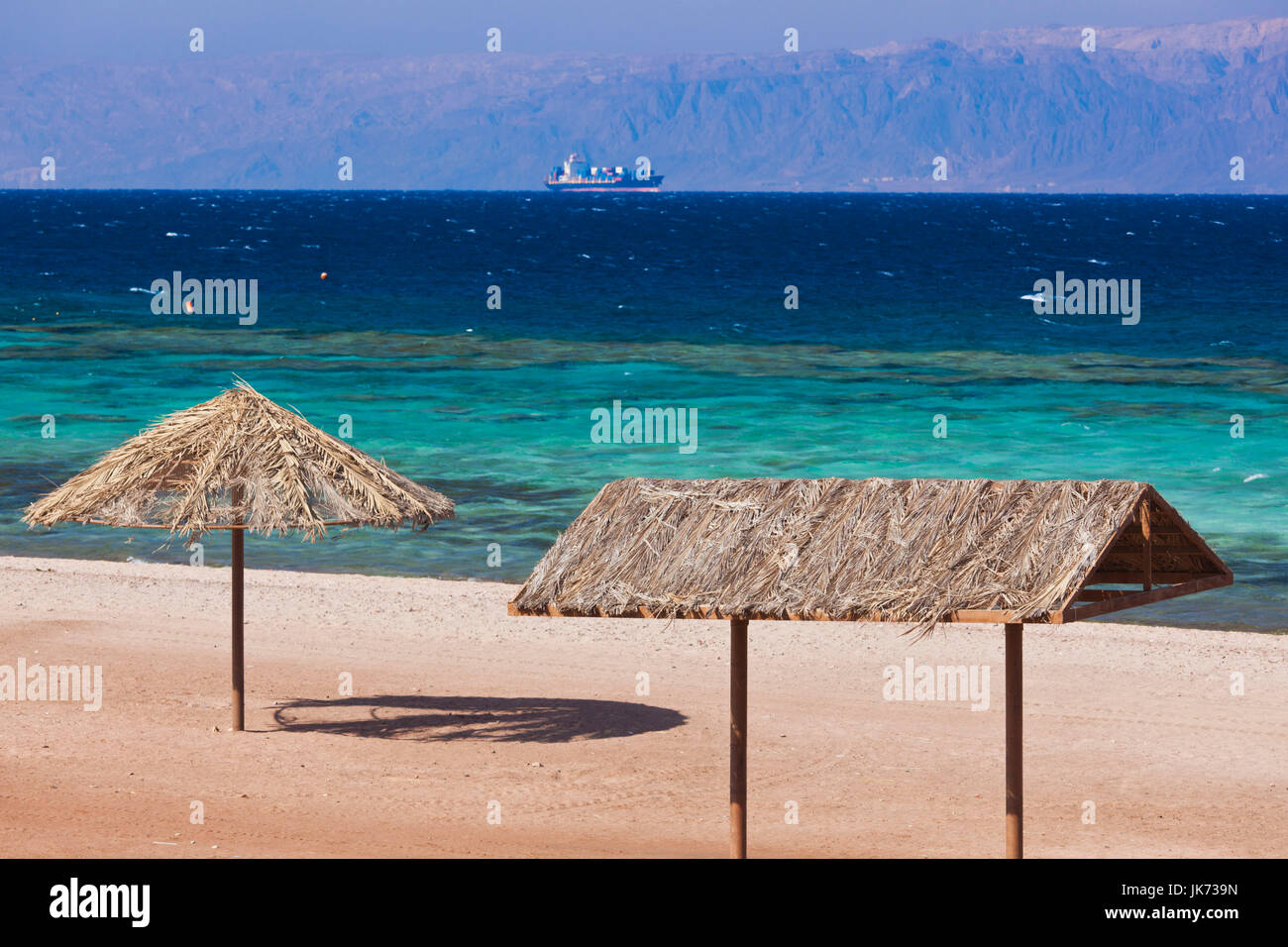 Jordan, Aqaba, Red Sea Beach, King Abdallah Reef Tourism Area Stock ...