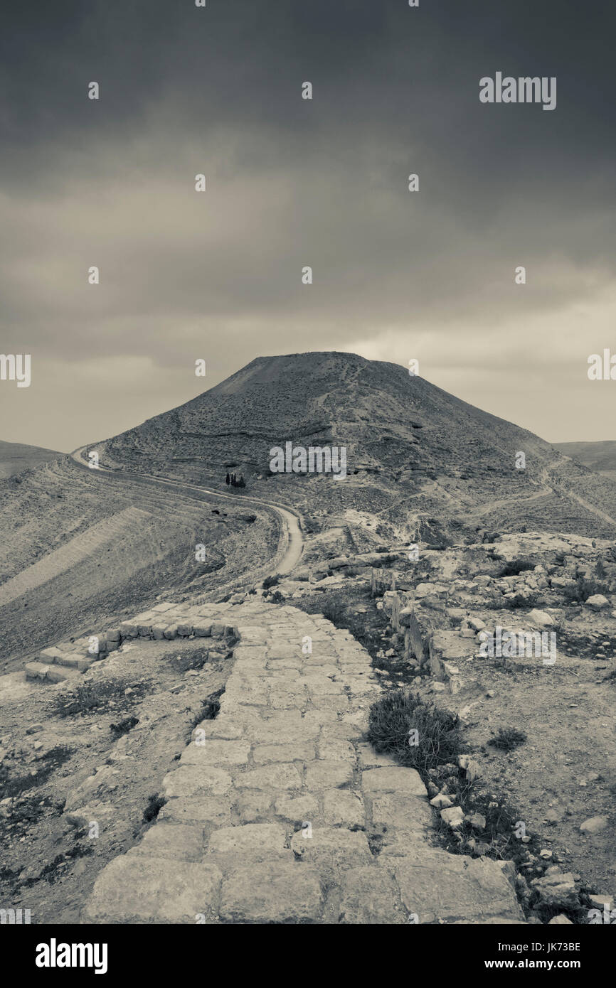 Jordan, The Dead Sea, Mukawir-Machaerus, ruins of the castle of Herod ...