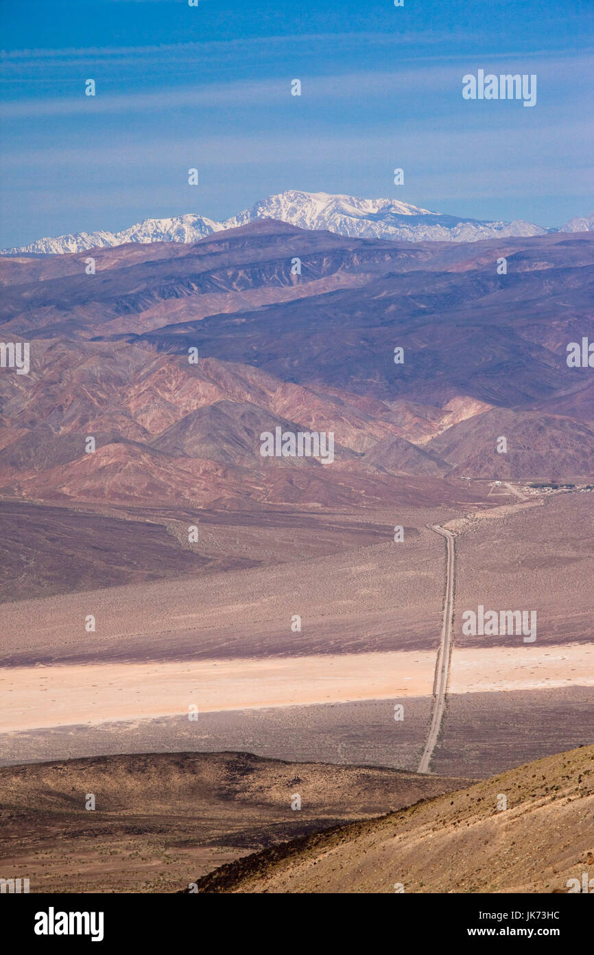 USA, California, Death Valley National Park, elevated view of Rt. 190 ...