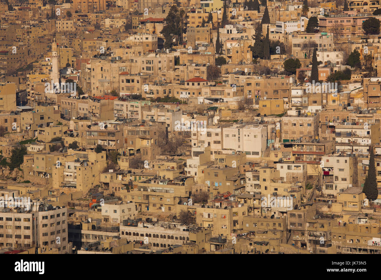 Jordan, Amman, elevated view city view from Jebel al-Asrafiyeh Stock ...