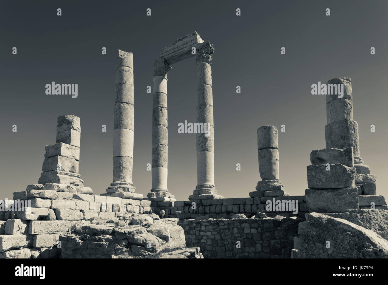 Jordan, Amman, The Citadel, Roman-era Temple of Hercules Stock Photo ...