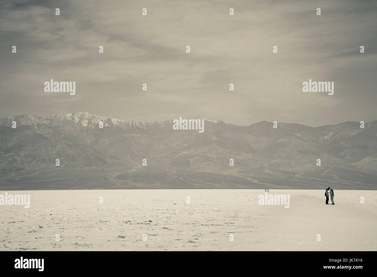 USA, California, Death Valley National Park, Badwater, elevation 282 ...