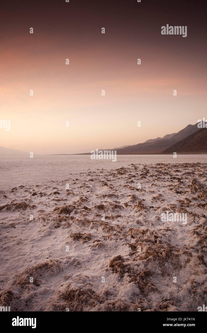 USA, California, Death Valley National Park, Badwater, elevation 282 ...