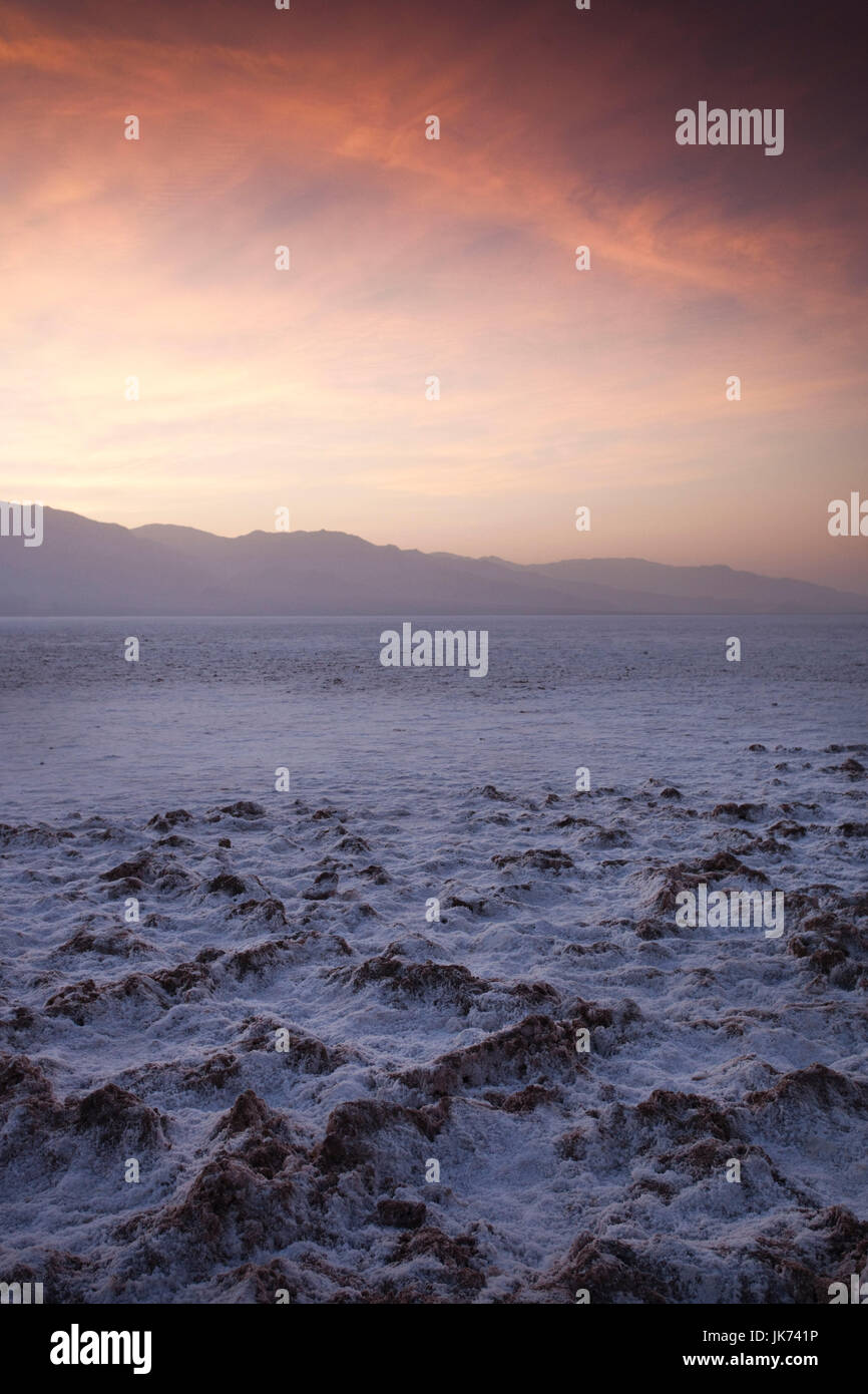 USA, California, Death Valley National Park, Badwater, elevation 282 ...