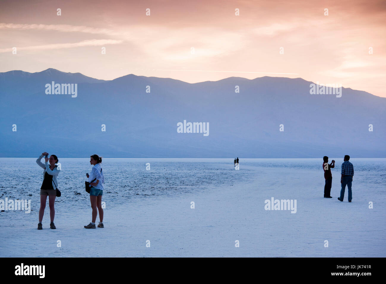 USA, California, Death Valley National Park, Badwater, elevation 282 ...