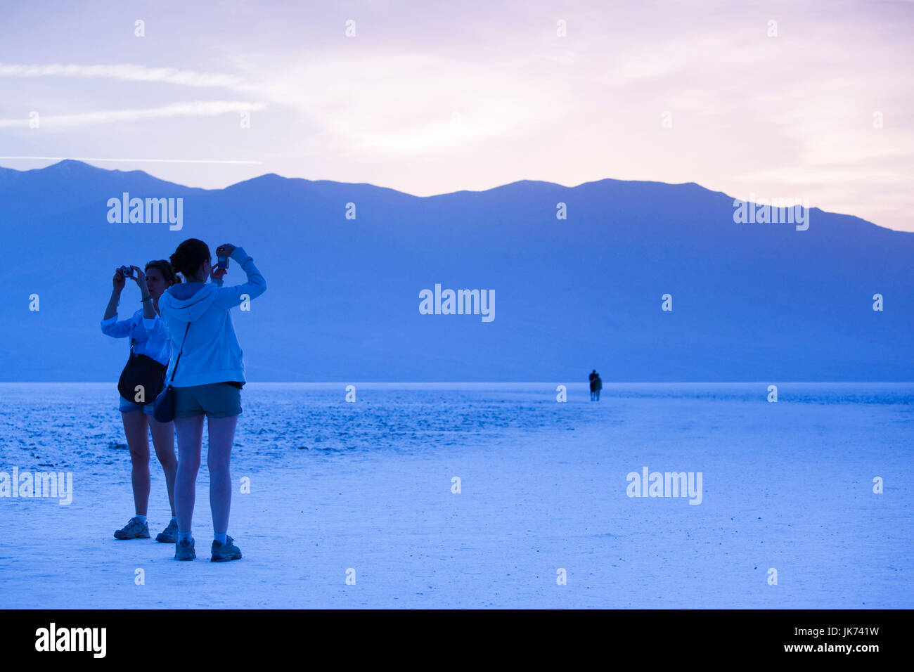 USA, California, Death Valley National Park, Badwater, elevation 282 ...