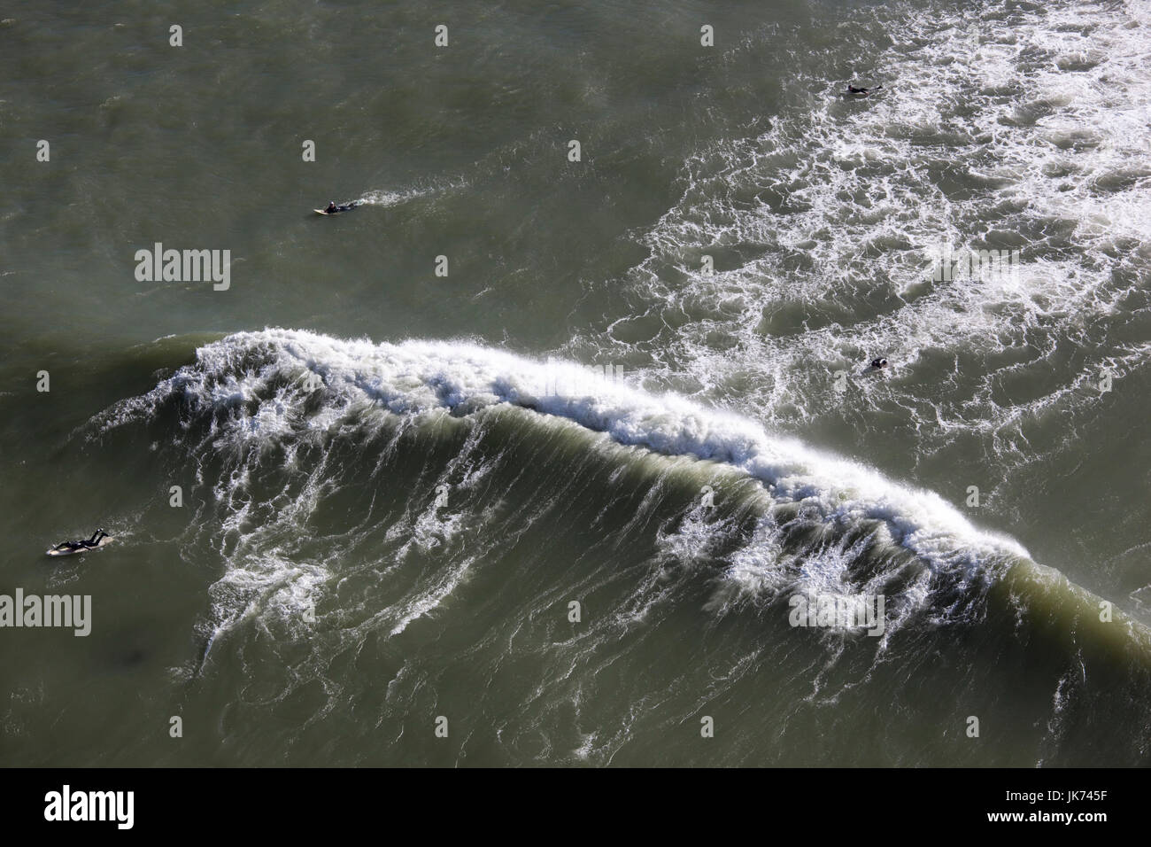 Elevated view of fort point surfing from golden gate bridge hi-res ...