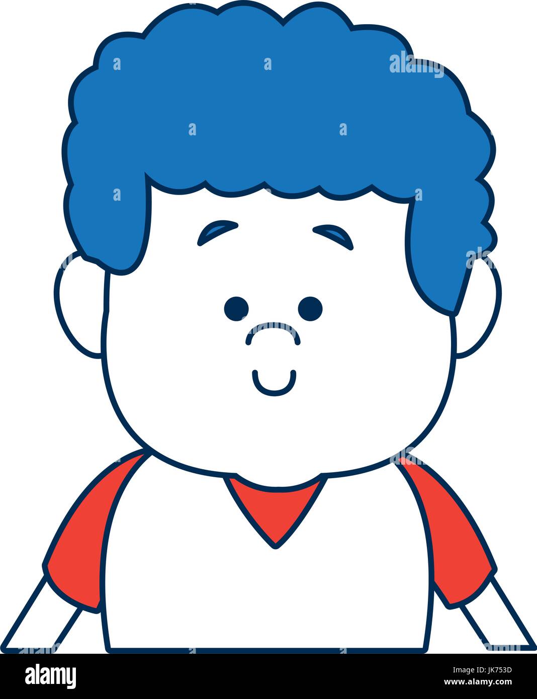 caricature faceless front view half body boy with hairstyle Stock ...