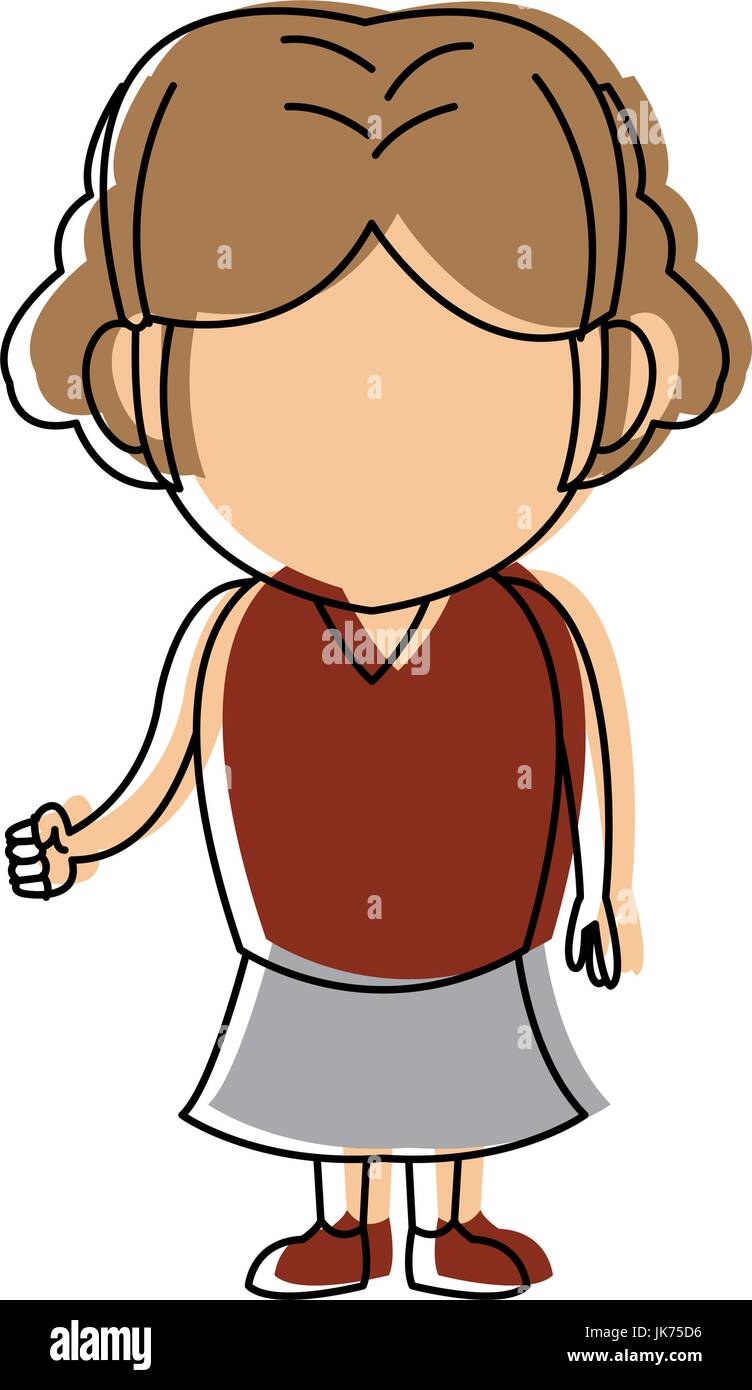 cute little girl child standing cartoon Stock Vector Image & Art - Alamy