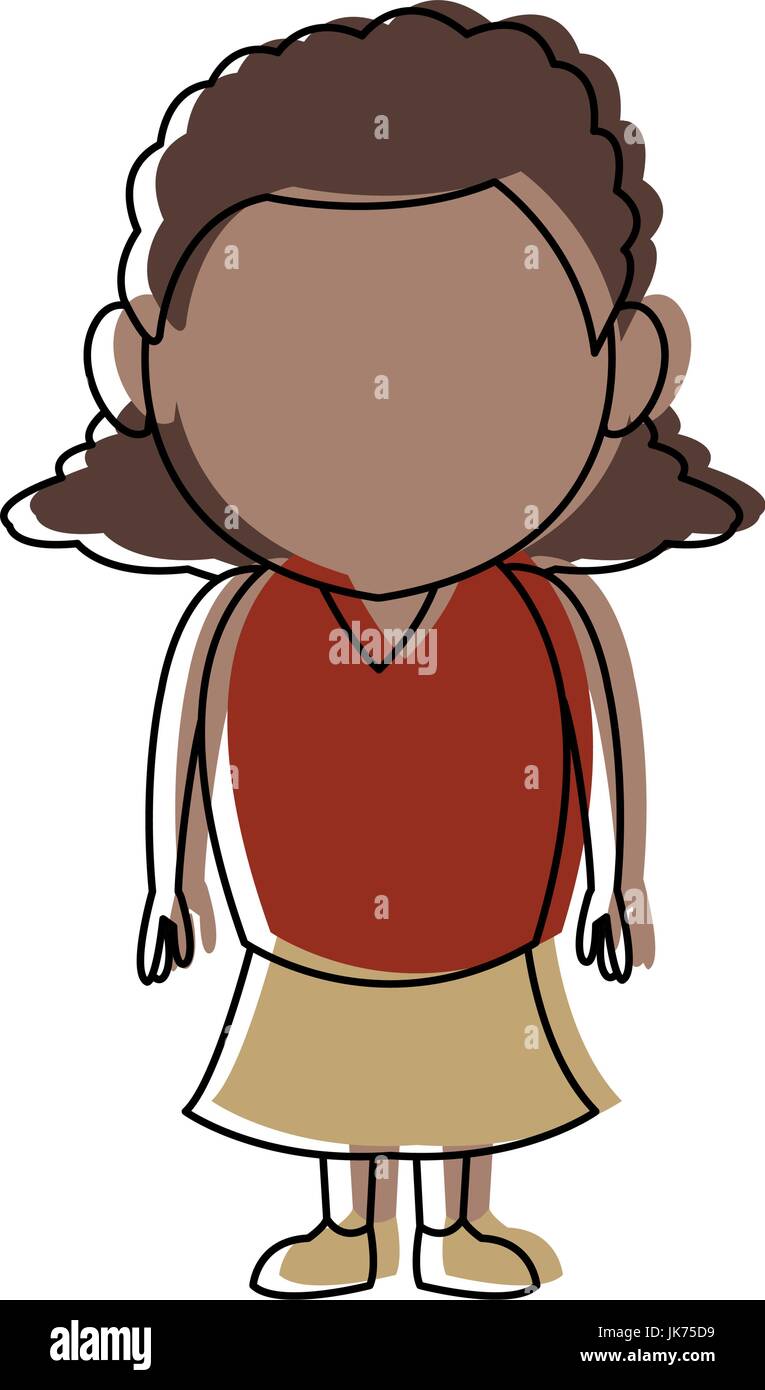 cute little girl child standing cartoon Stock Vector Image & Art - Alamy