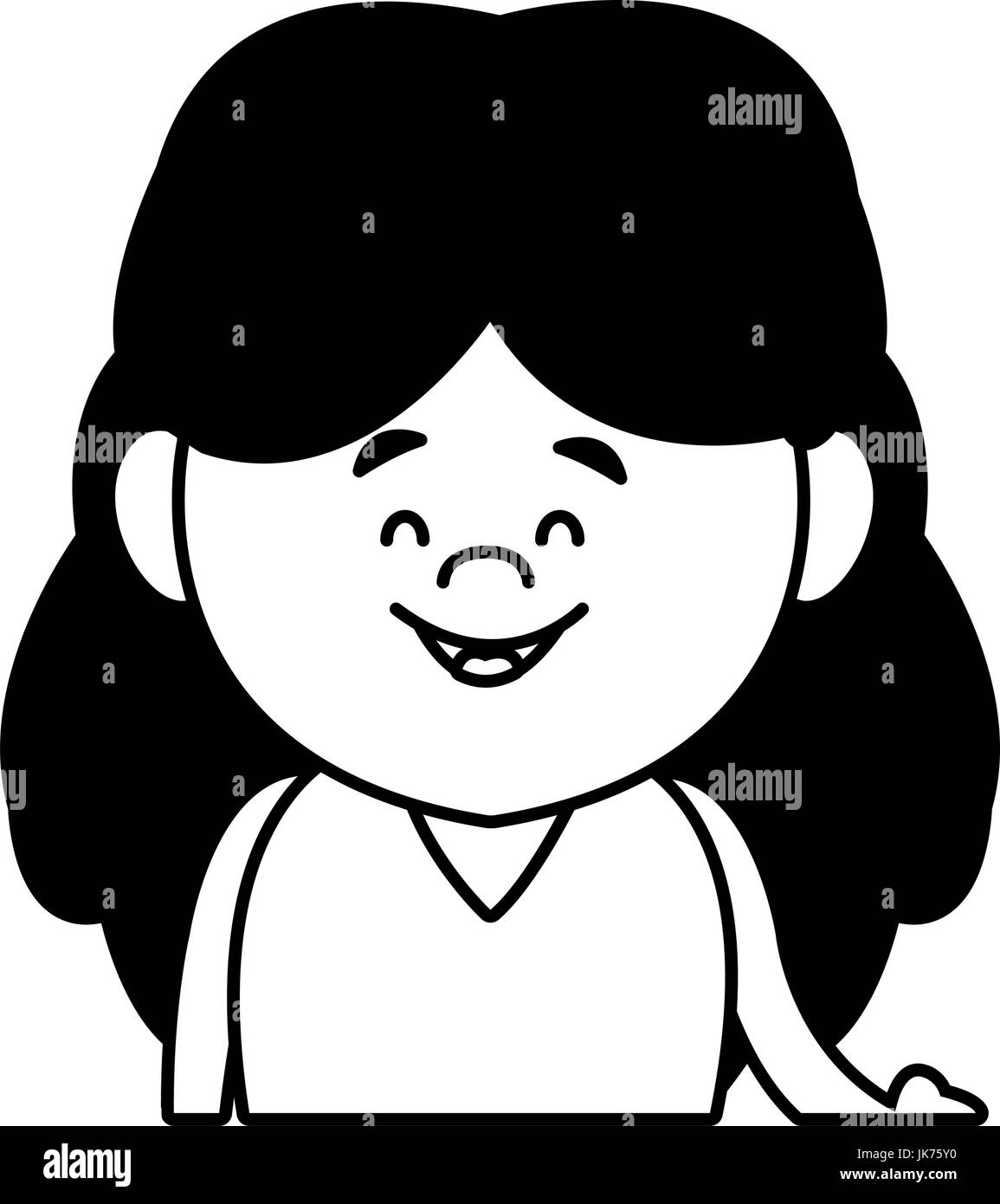 Portrait Woman Female Cartoon In Monochrome Design Stock Vector Image And Art Alamy 