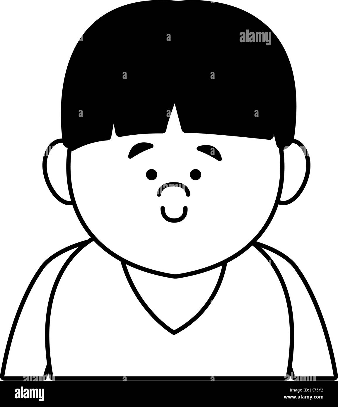 portrait young boy cartoon person front view Stock Vector Image & Art ...