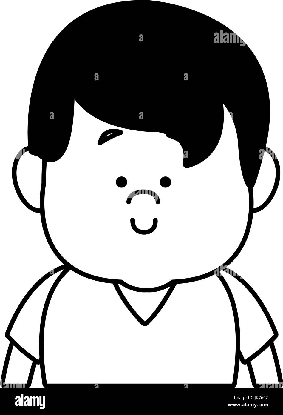 portrait young boy cartoon person front view Stock Vector Image & Art ...