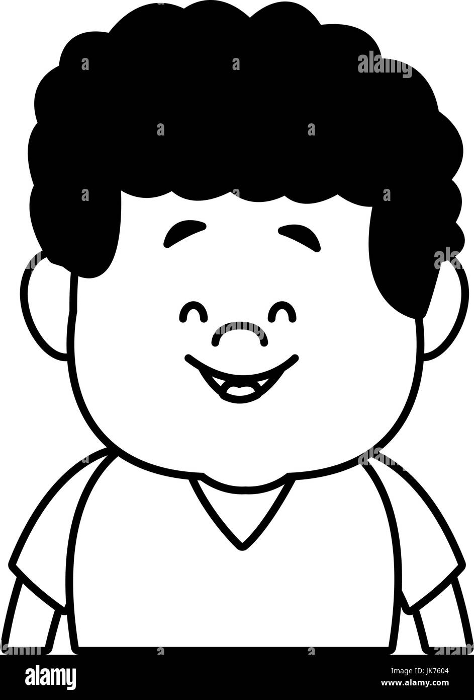 portrait young boy cartoon person front view Stock Vector Image & Art ...