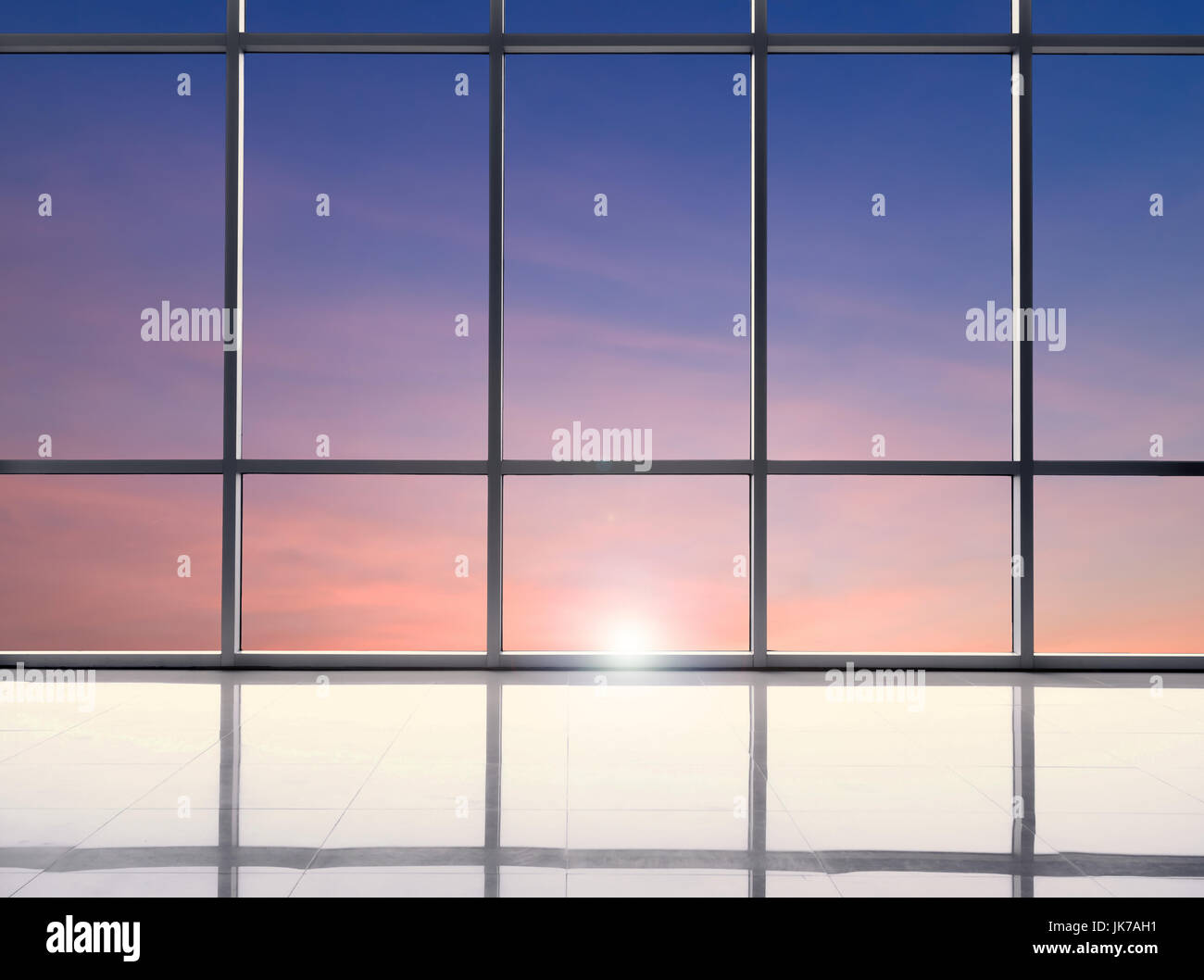 blank studio with sunset sky background Stock Photo - Alamy
