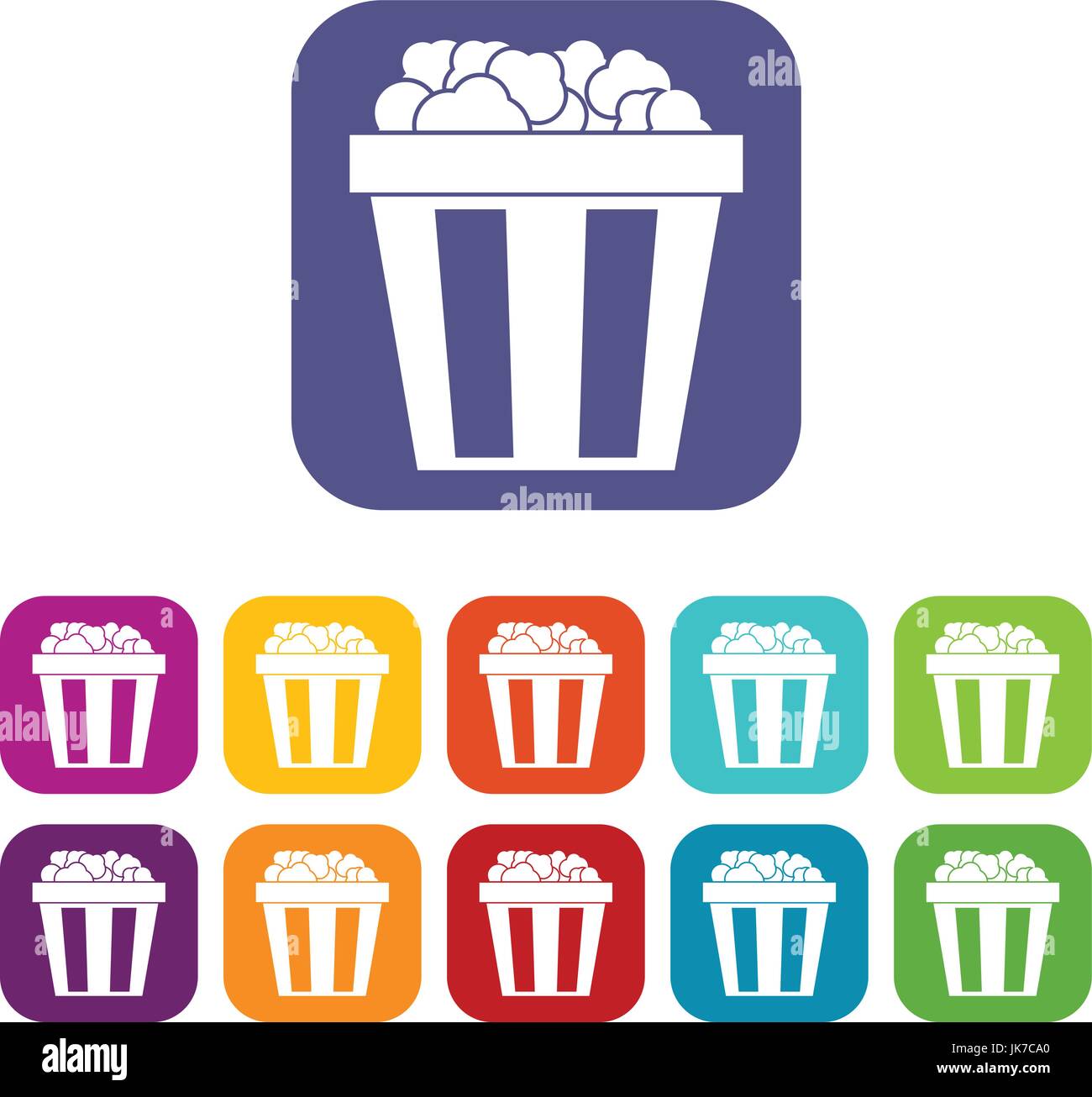 Box of popcorn icons set Stock Vector Image & Art - Alamy