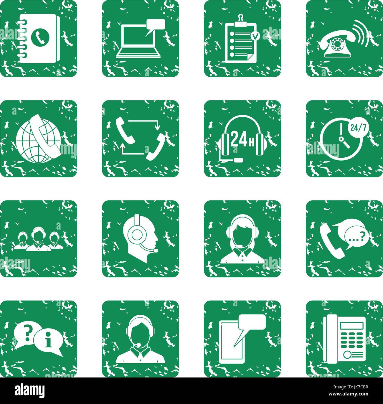 Call center symbols icons set grunge Stock Vector Image & Art - Alamy