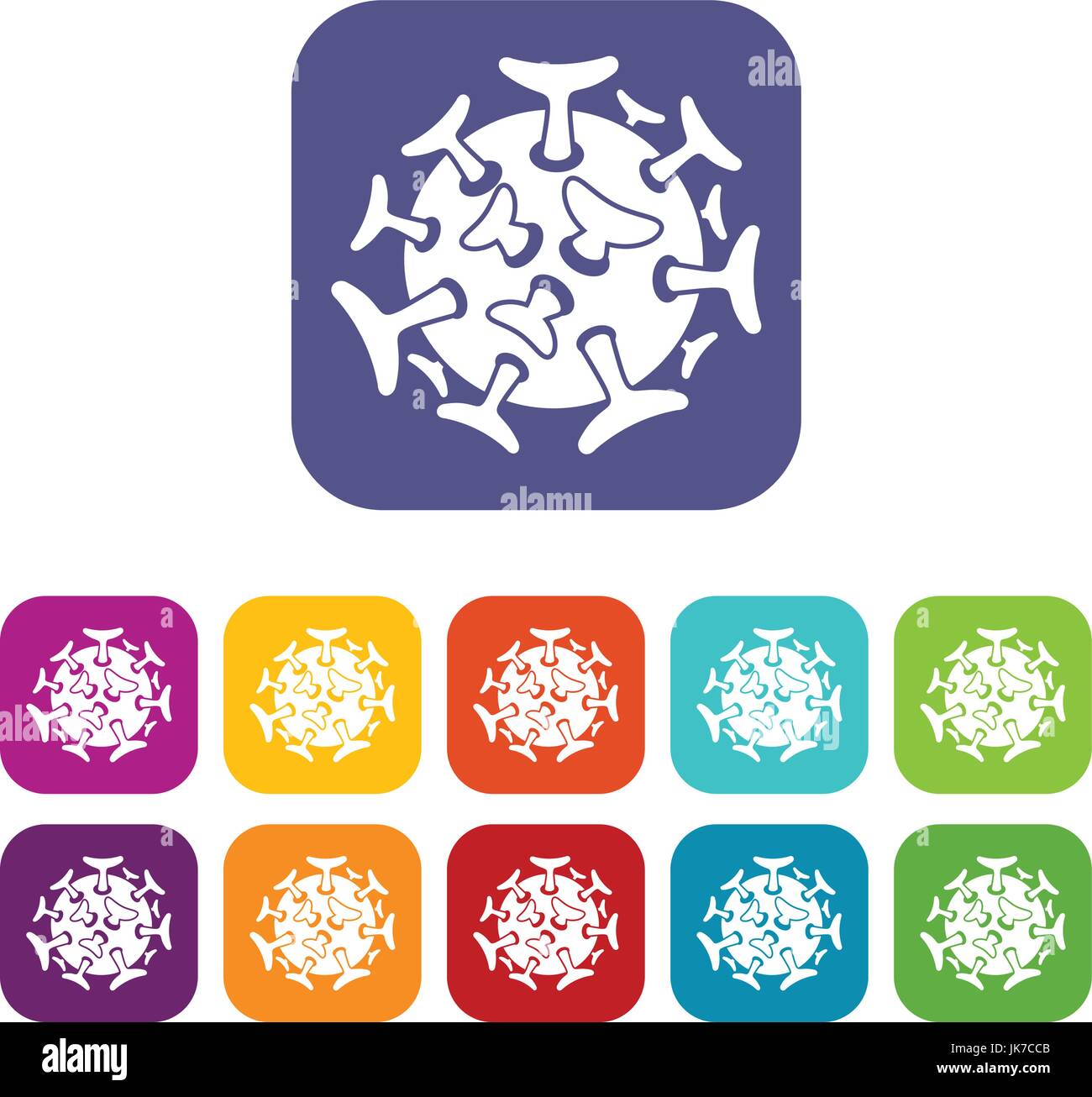 Round viral bacteria icons set Stock Vector Image & Art - Alamy