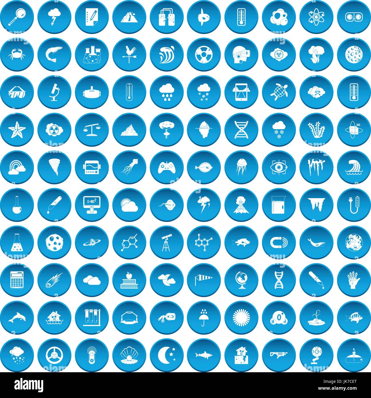 100 research icons set blue Stock Vector Image & Art - Alamy