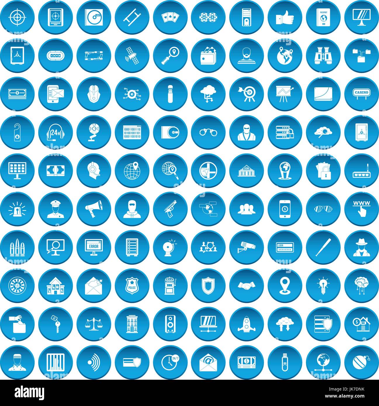 100 security icons set blue Stock Vector Image & Art - Alamy