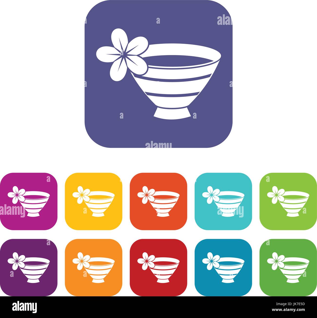 Bowl with water for spa icons set Stock Vector Image & Art - Alamy
