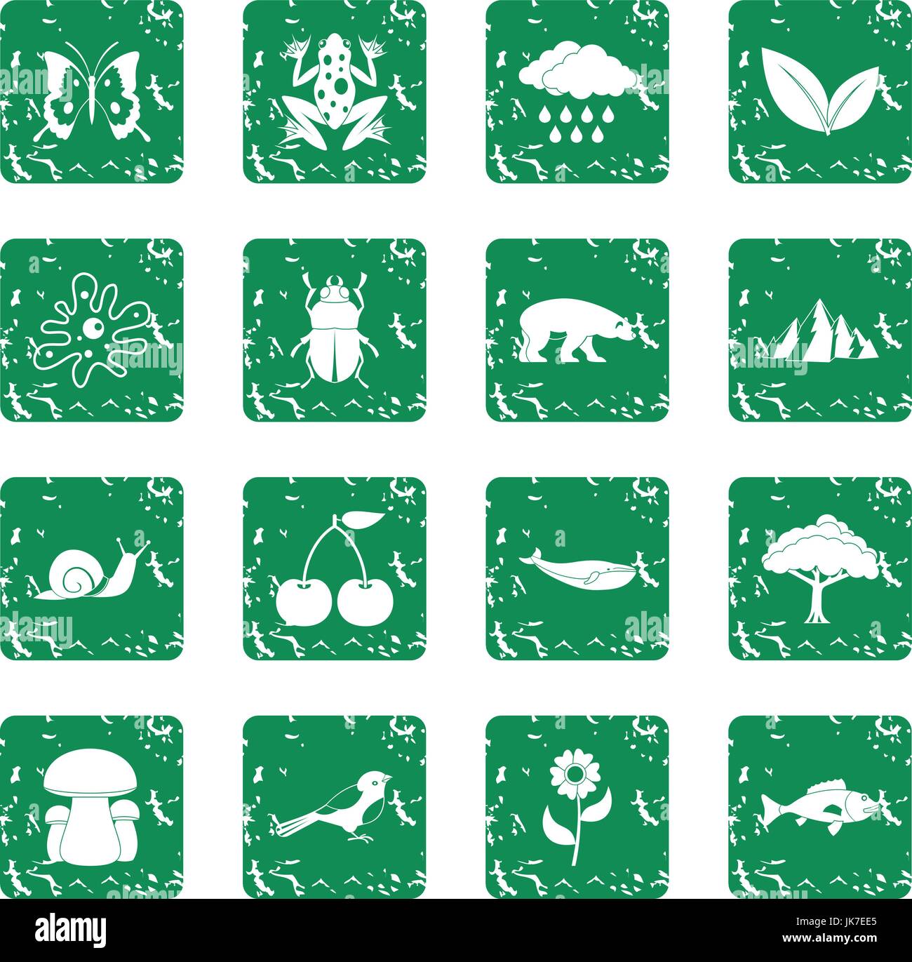 Nature items icons set grunge Stock Vector Image & Art - Alamy