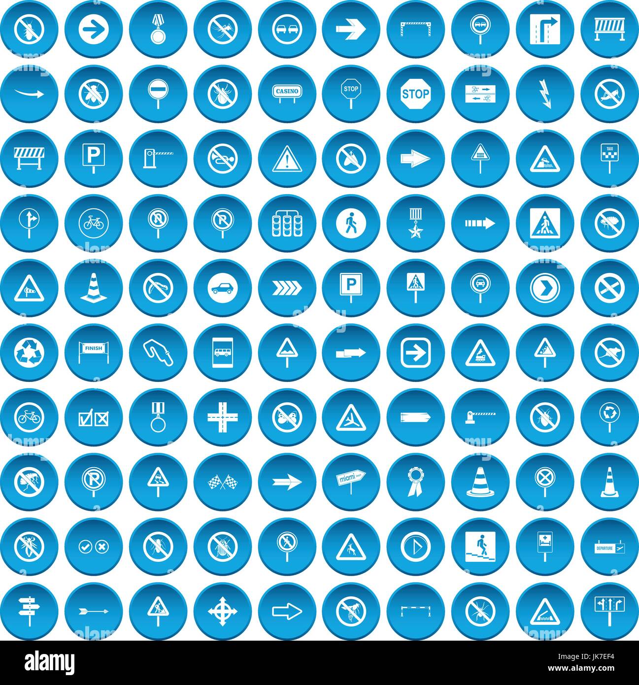 100 road signs icons set blue Stock Vector Image & Art - Alamy