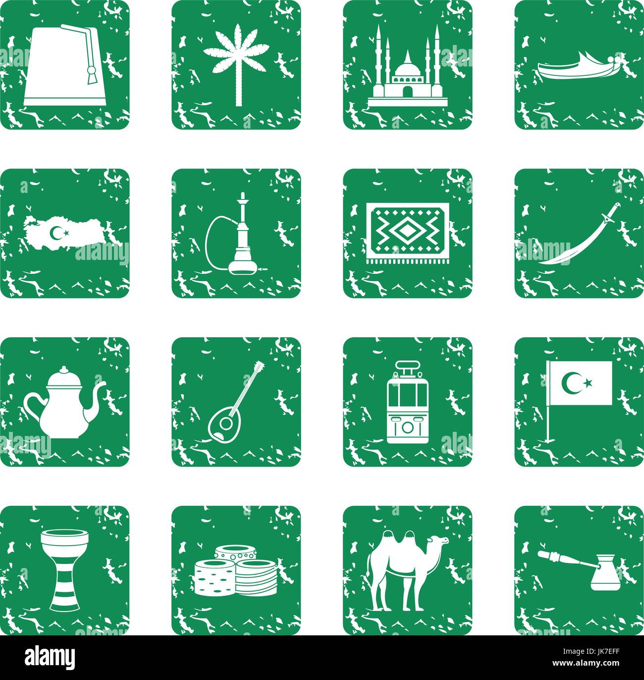 Turkey travel icons set grunge Stock Vector Image & Art - Alamy