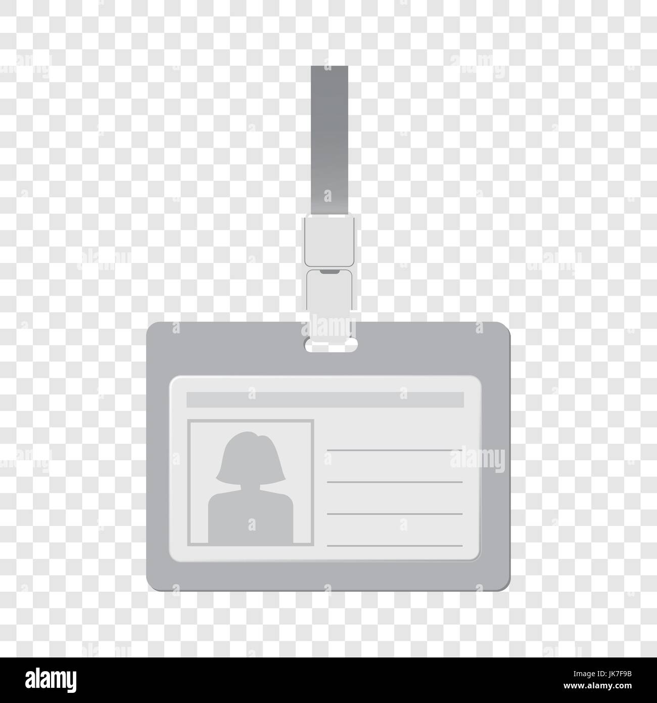 Blank identification card with clasp mockup Stock Vector Image & Art ...