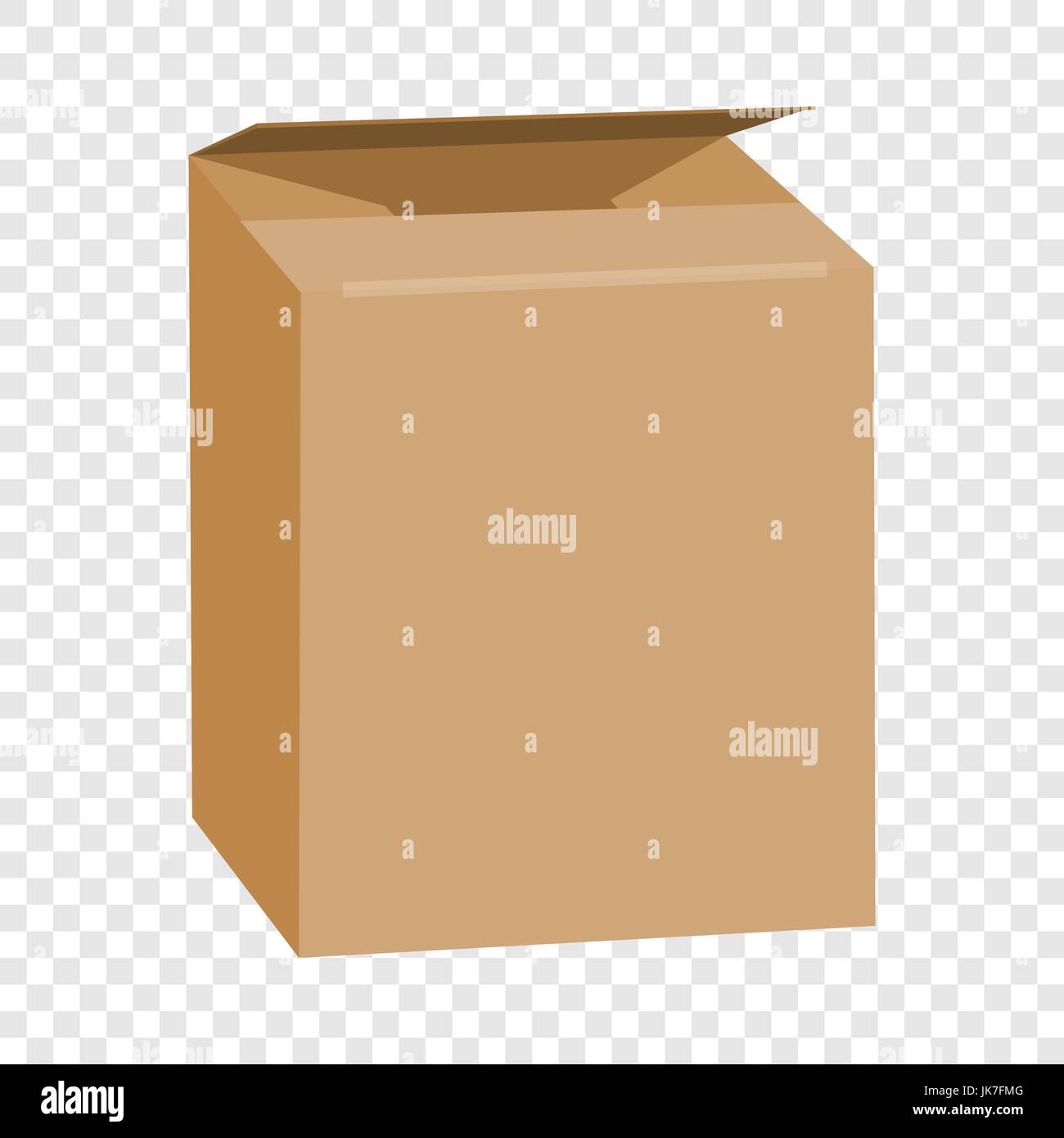 Opened brown rectangle box mockup, realistic style Stock Vector Image ...