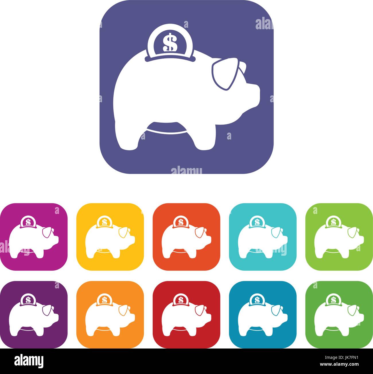 Pig money box icons set Stock Vector Image & Art - Alamy