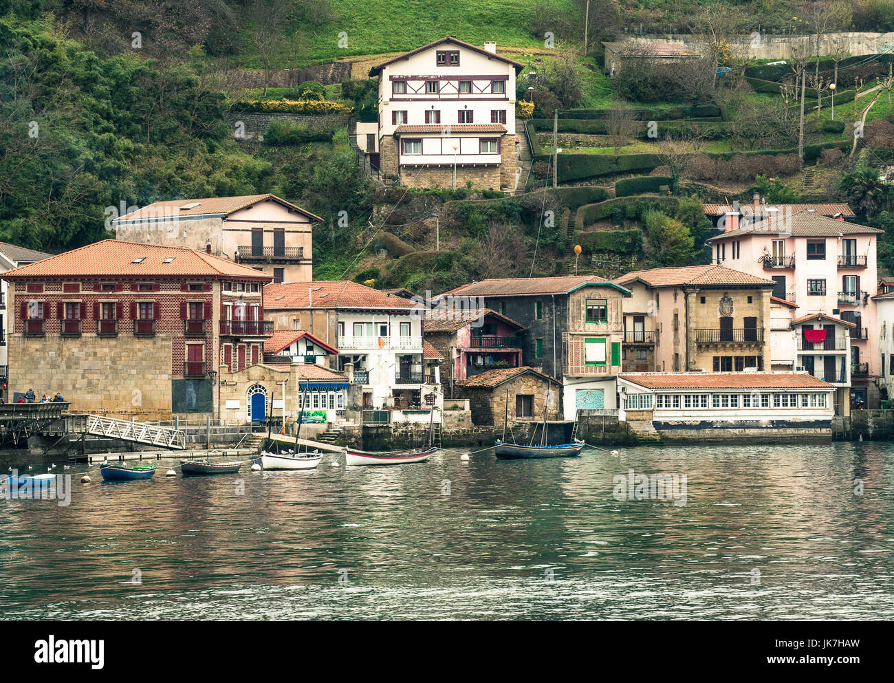 Typical Basque fisherman houses Stock Photo - Alamy