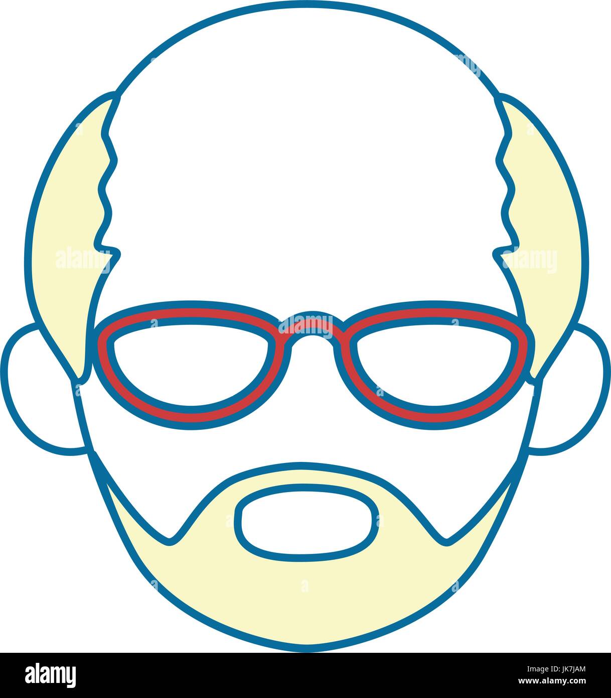 old man face icon over white background vector illustration Stock ...